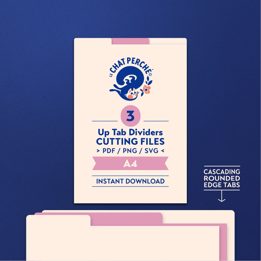 03 Top Tab Dividers for A4 Size Planner, Die Cutting Files Set Pdf, Png ...