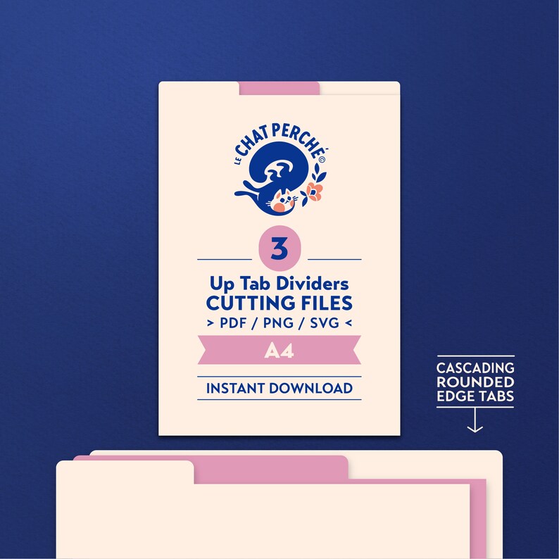 03 Top Tab Dividers for A4 Size Planner, Die Cutting Files Set Pdf, Png ...