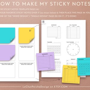 Minimalist 3x3 Sticky Notes, Planner Cards (PDF, PNG) - Etsy