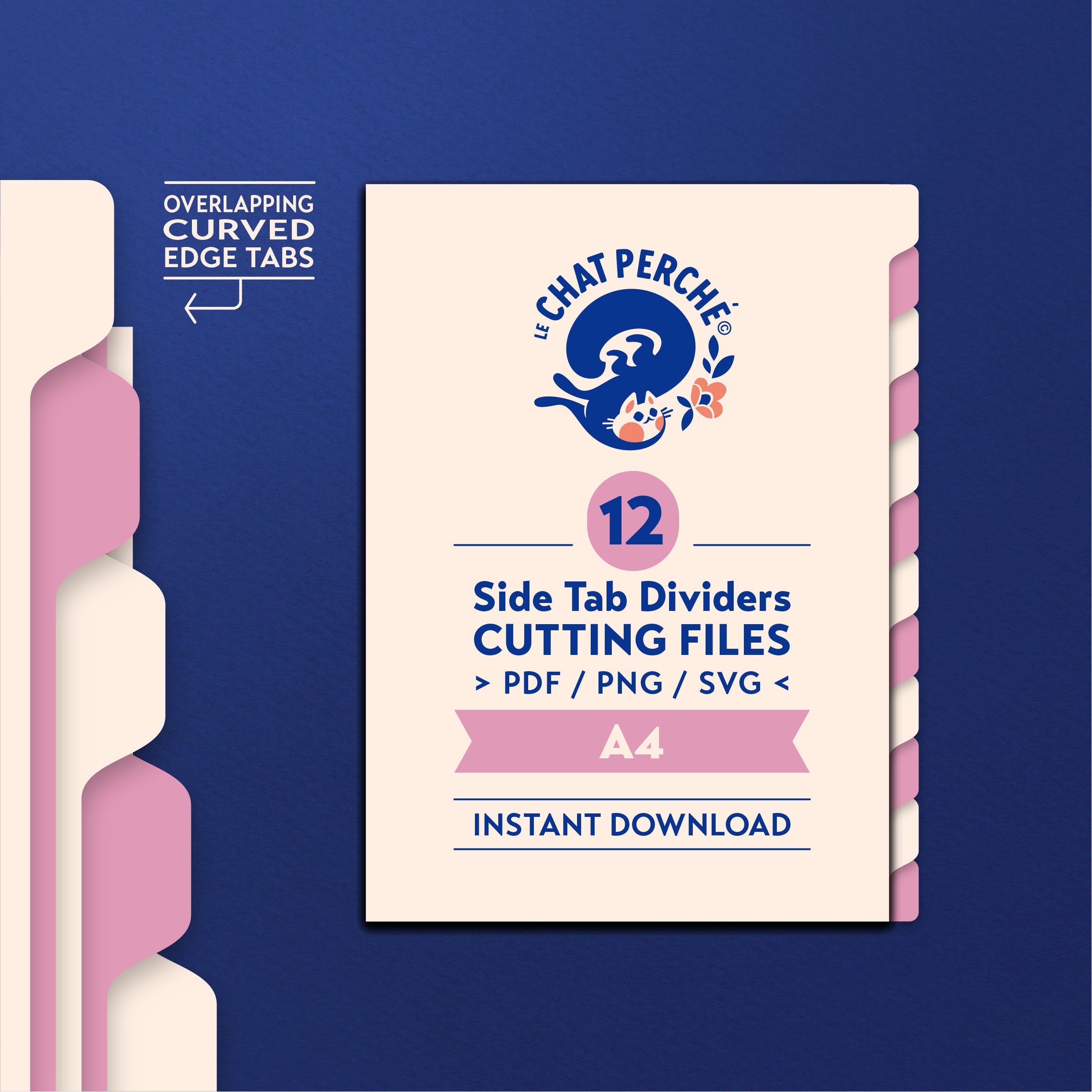 12 Side Tab Dividers for A4 Size Planner, Die Cutting Files Set Pdf ...