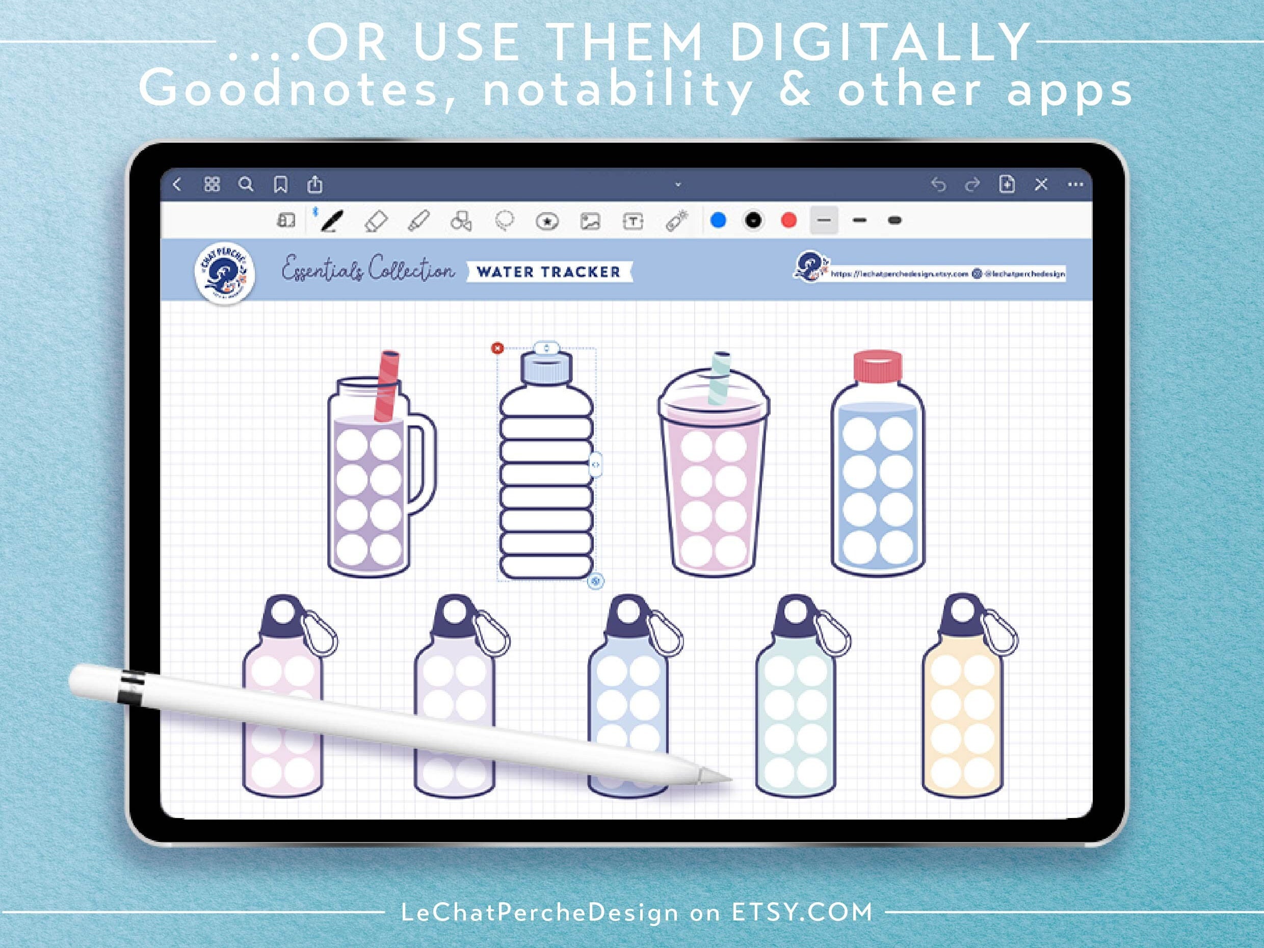 Water Tracker Stickers Bundle Printable Print and Cut Stay - Etsy
