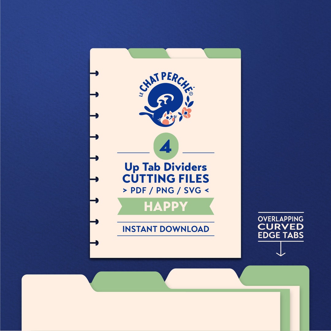 04 Top Tab Dividers for CLASSIC HAPPY Size Disc Bound Planner, Die ...