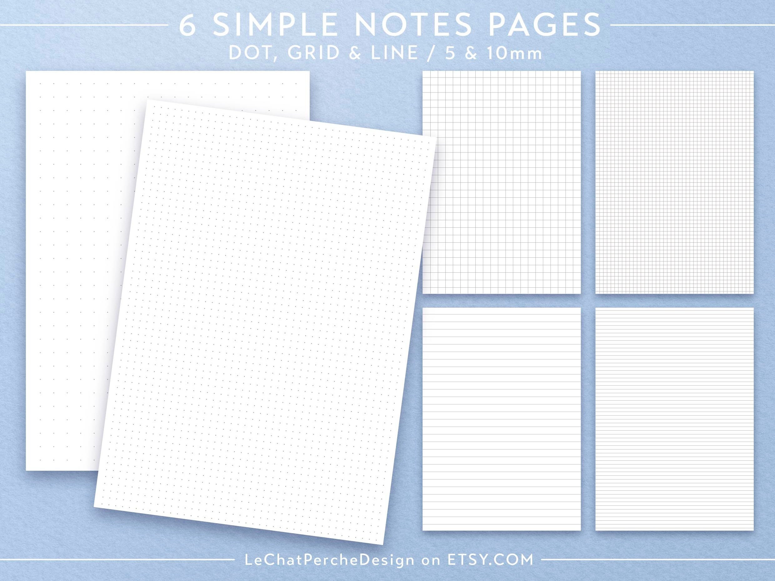 Student Notes Taking Template Printable Bundle, Dot, Grid and Lined ...