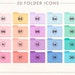 20 RAINBOW Desktop Folder Icons Mac & Windows, Customizable Icons ...