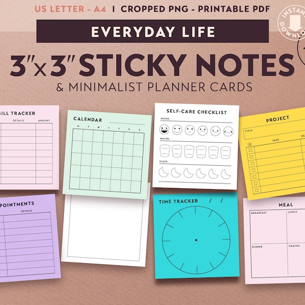 Sticky Note Template - Etsy