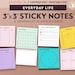 Minimalist 3x3 Sticky Notes, Planner Cards (PDF, PNG) - Etsy