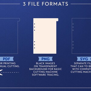 04 Top Tab Dividers for HALF LETTER Size Planner, Die Cutting Files Set ...