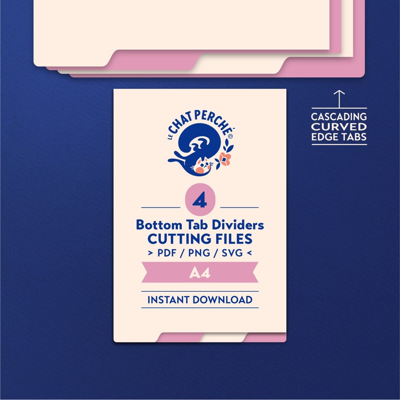 04 Bottom Tab Dividers for A4 Size Planner, Die Cutting Files Set Pdf ...