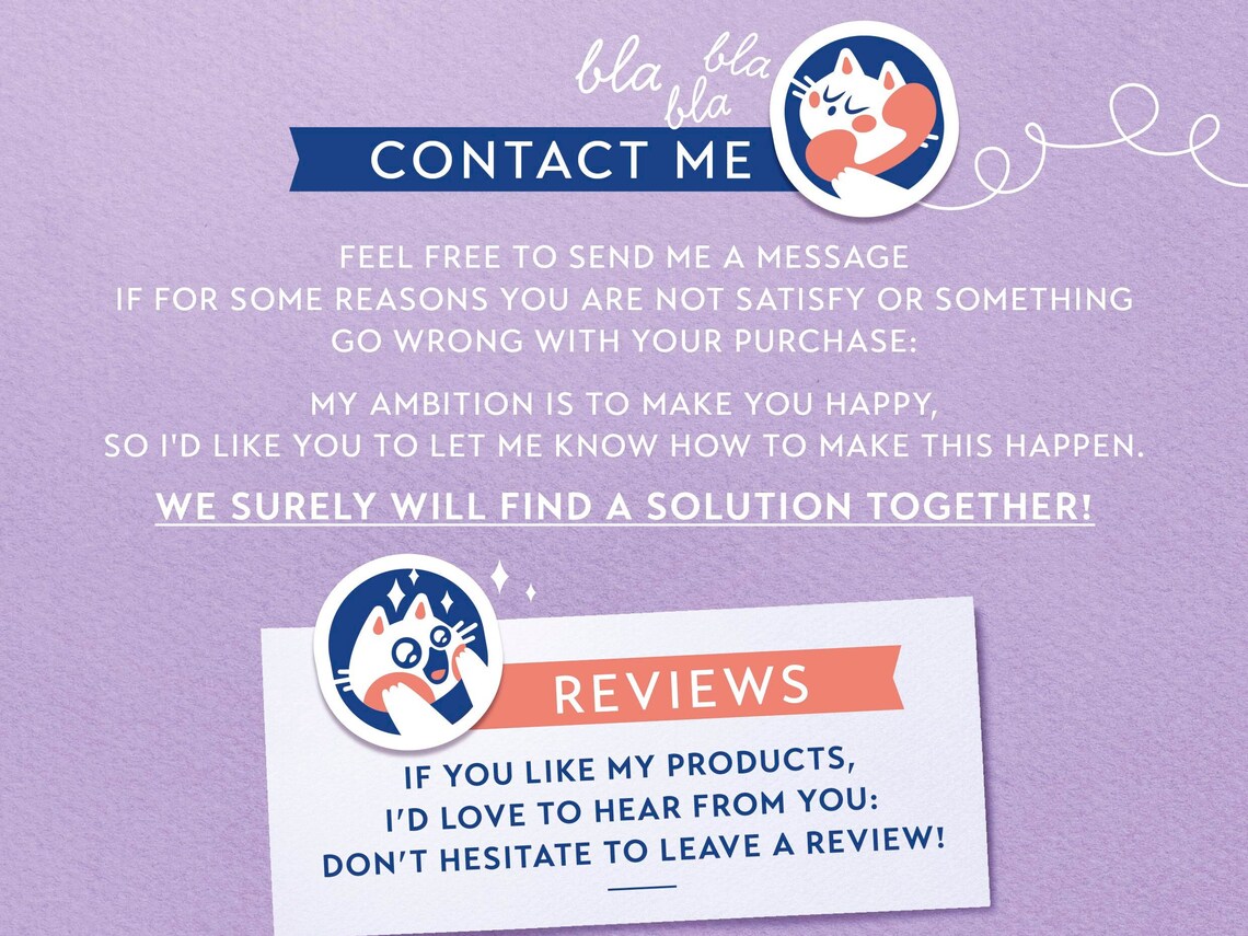 Kawaii Daily, Weekly and Monthly Blue Planner, Digital Timetable, Cute ...