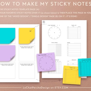 Sticky Notes STUDENT Printable, 3 X 3, Minimalist Planner Cards ...