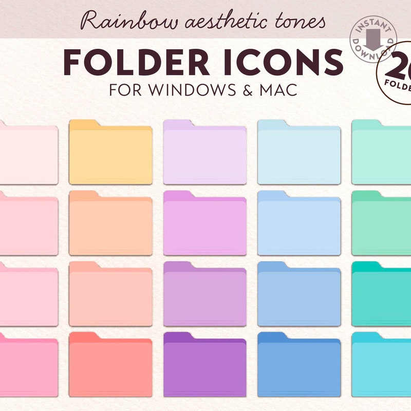 Color Folder Icon Set - Etsy