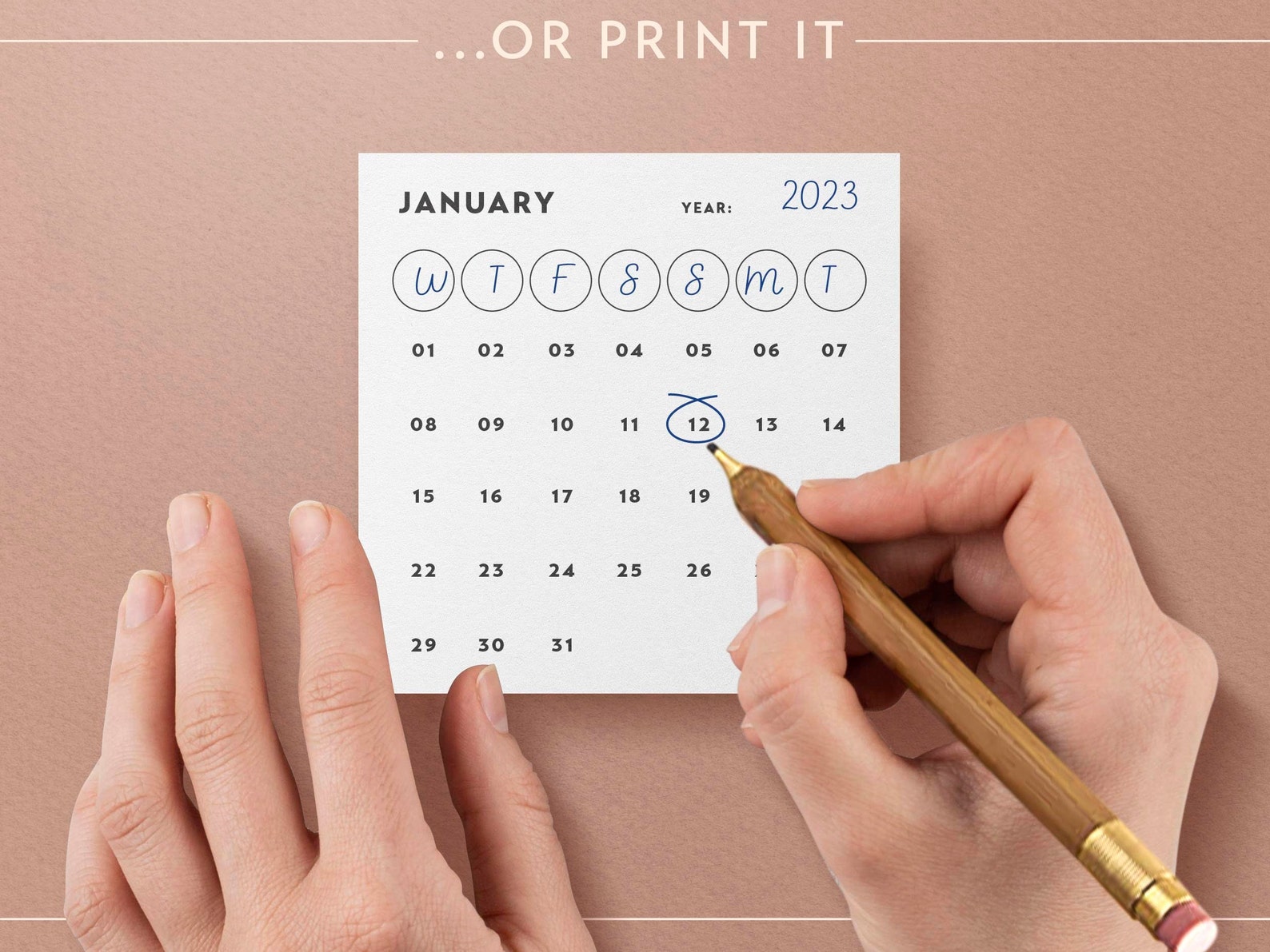 Sticky Notes Perpetual MONTHLY CALENDAR Printable, 3 X 3, Desk Calendar ...