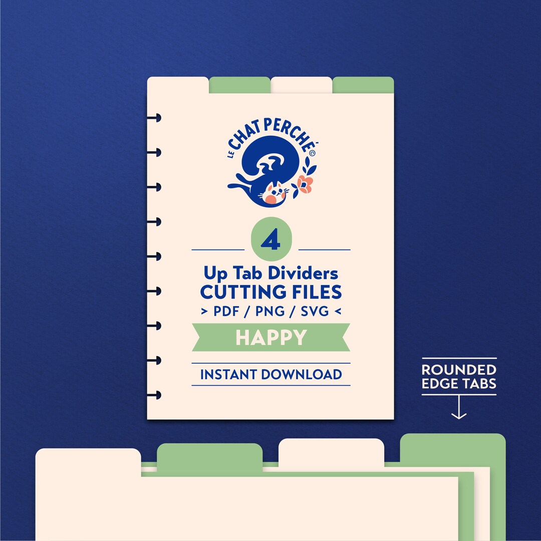 Classic Happy Planner Dividers, Rounded Edge Tabs (PDF, PNG, SVG) - Etsy