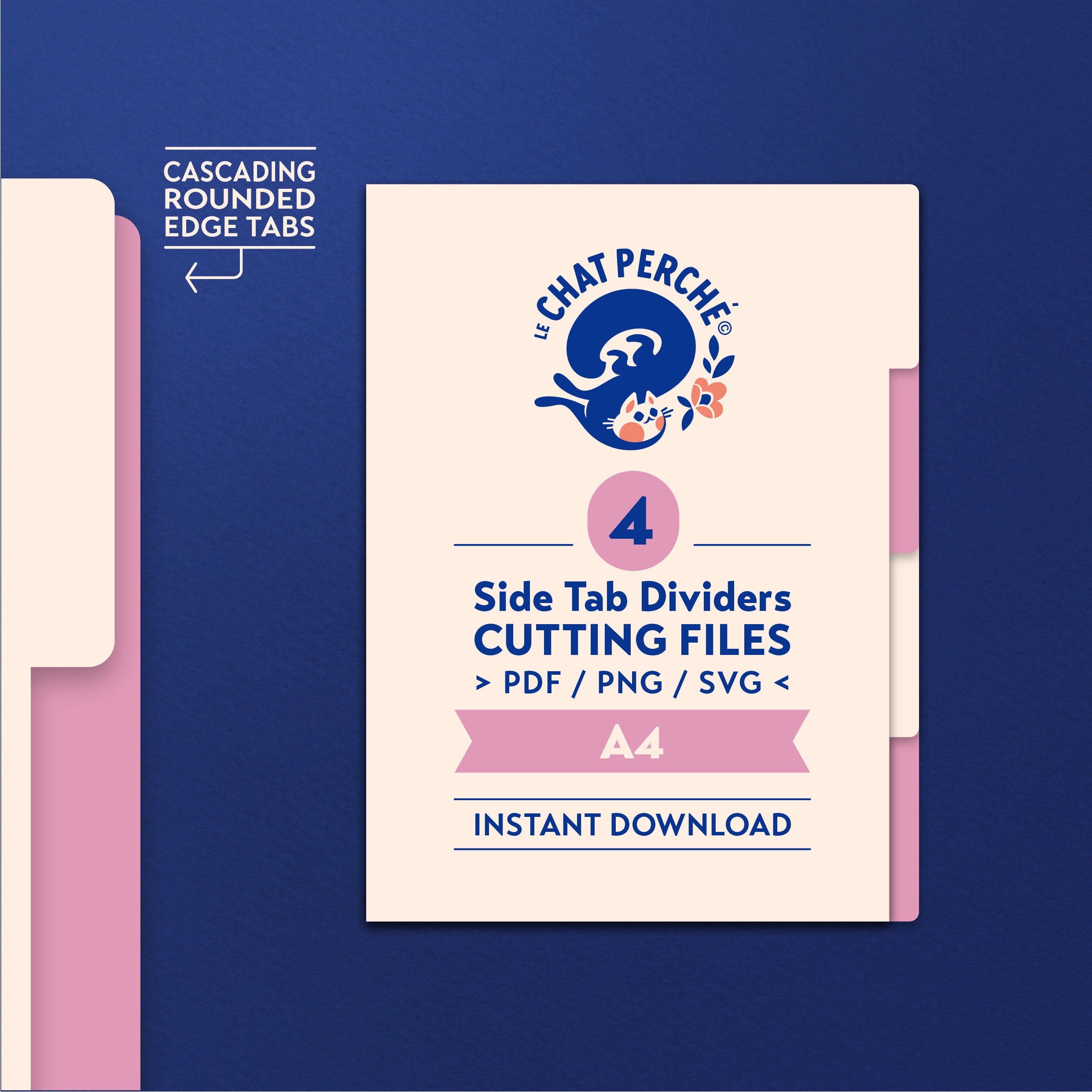 04 Side Tab Dividers for A4 Size Planner, Die Cutting Files Set Pdf ...