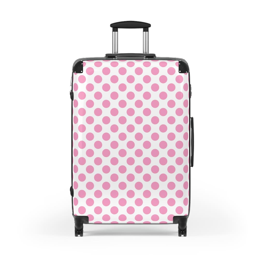 Cute Pink Polka Dot Suitcase, Trendy Luggage, Travel Gear, Vacation ...