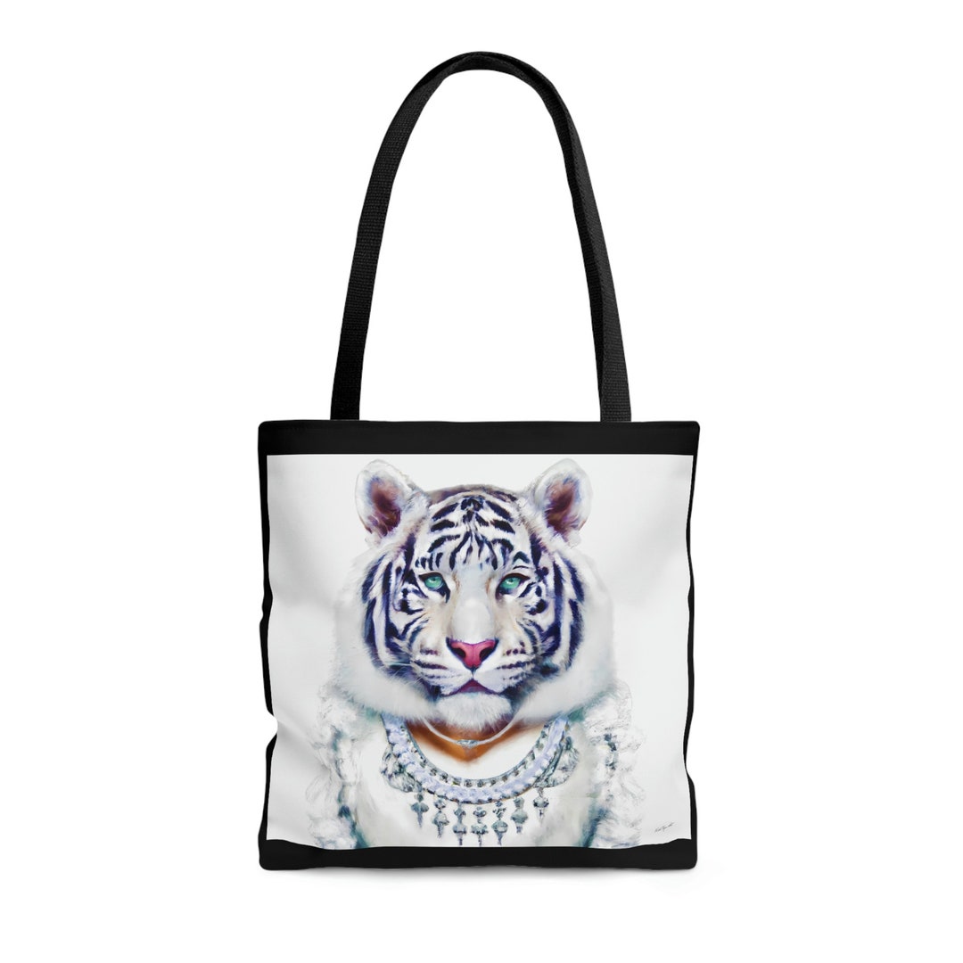 White Tiger Tote Bag: Sheba Canvas Shopper - Etsy