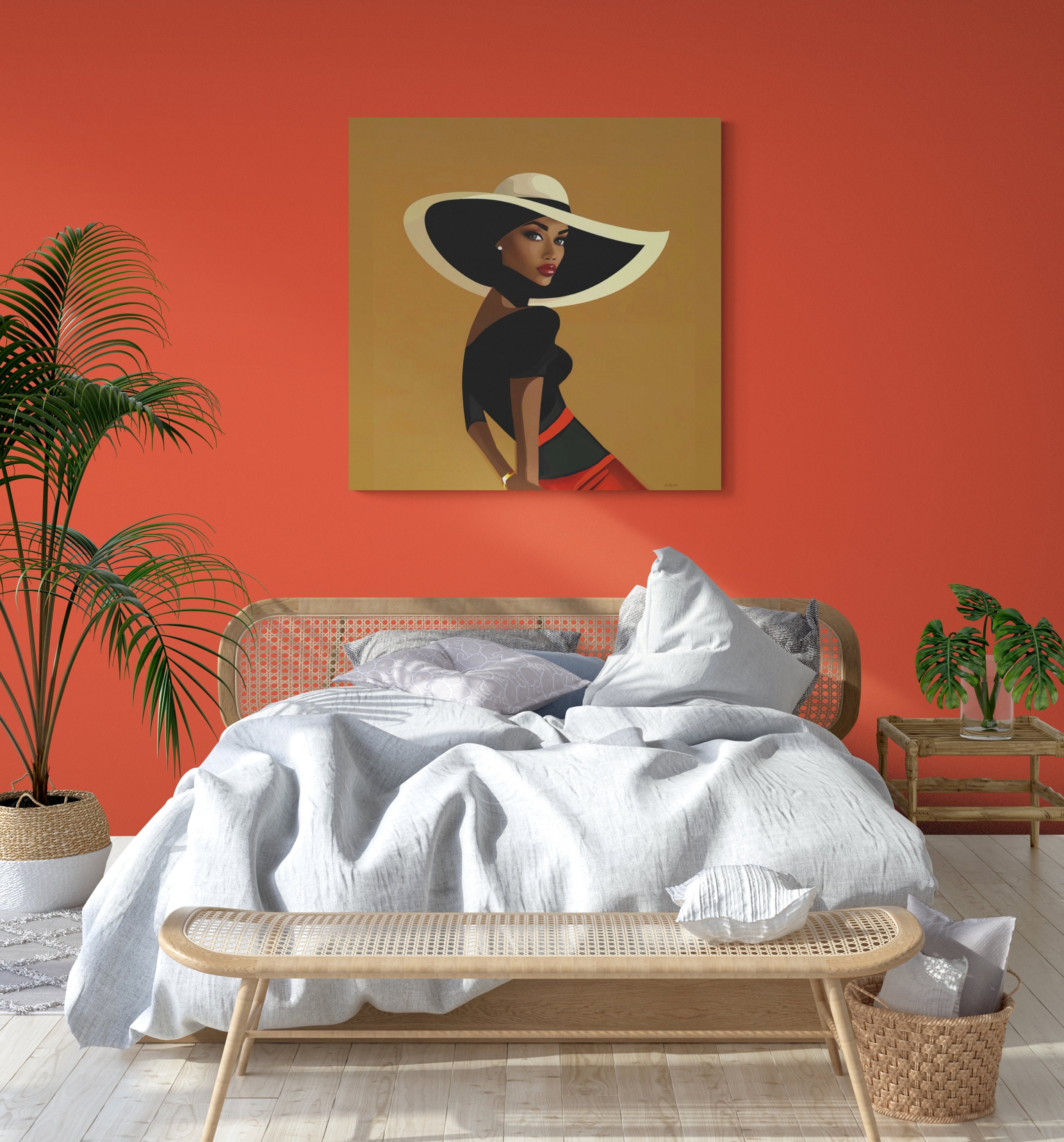 Black Woman, Wall Art Woman, Wall Art, Wall Art Canvas, Wall Art Décor ...