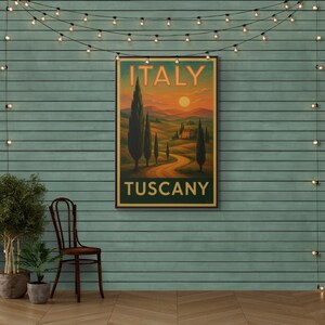 Tuscany Art Print, Vintage Wall Decor, Italian Landscape Artwork, Home ...