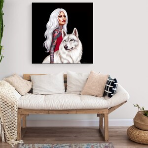 Wolf, Goddess, Wall Art, Wall Art Canvas, Wall Art Décor, Wolves, Wall ...