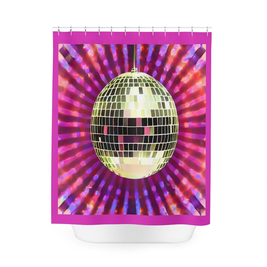 Gold Disco Ball Shower Curtain, Shower Curtain, Home Accessories ...