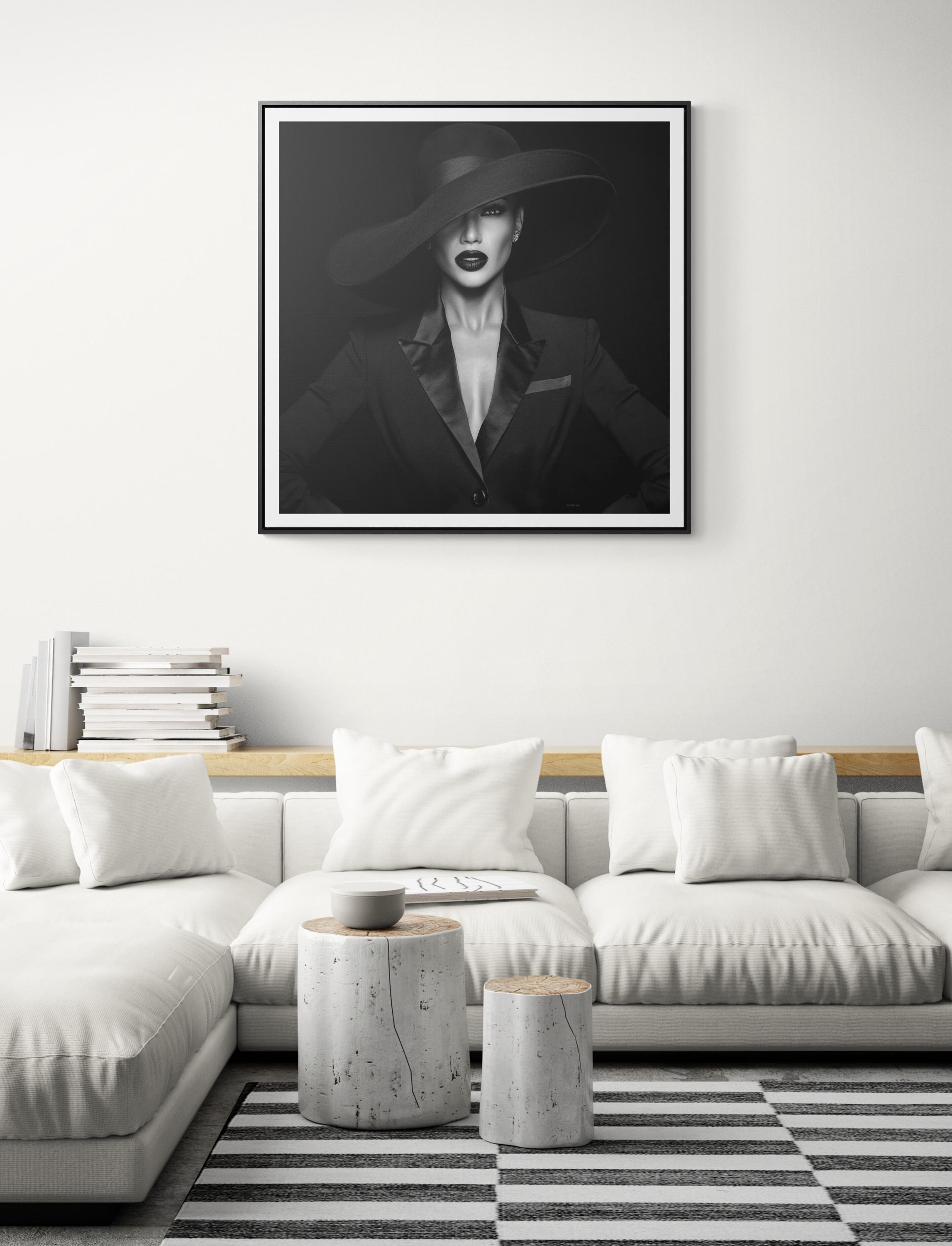 Glamorous Woman Canvas Art: Black and White Fedora Fashionista Decor - Etsy