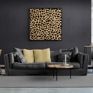 Leopard Print Square Canvas Frame Wall Art, Wall Art in Frame, Wall Art ...