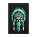 Turquoise Skull Canvas Art: Native American Headdress, Gothic Decor - Etsy