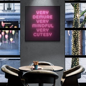 Trendy Quote Square Frame Canvas Wall Art for Fashionistas, Very Demure ...