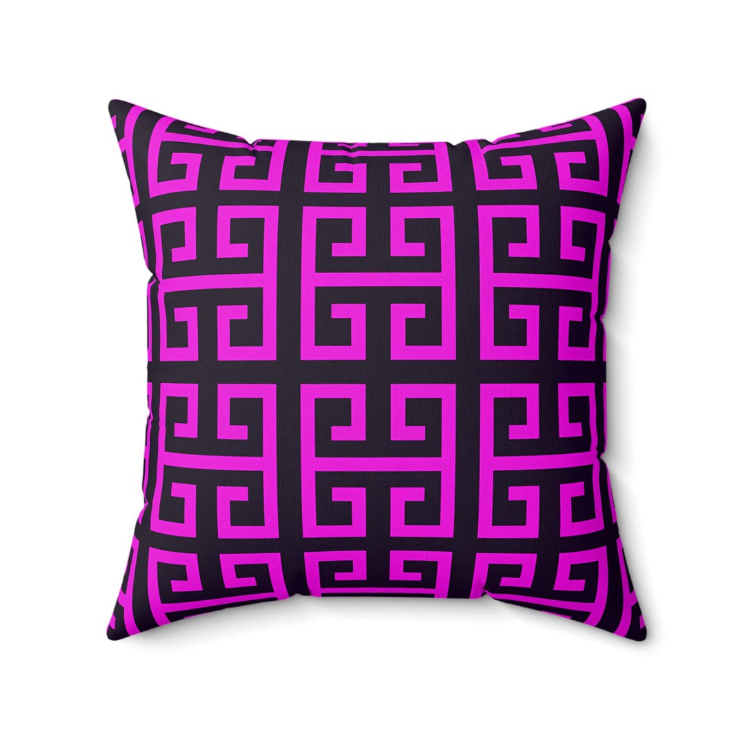 Fuchsia & Black Creative Greek Key Pattern Pillow, Modern Decor, Cozy ...