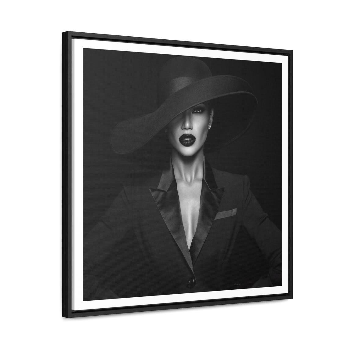 Glamorous Woman Canvas Art: Black and White Fedora Fashionista Decor - Etsy