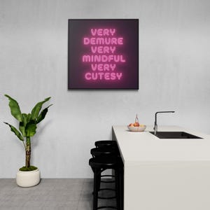 Trendy Quote Square Frame Canvas Wall Art for Fashionistas, Very Demure ...