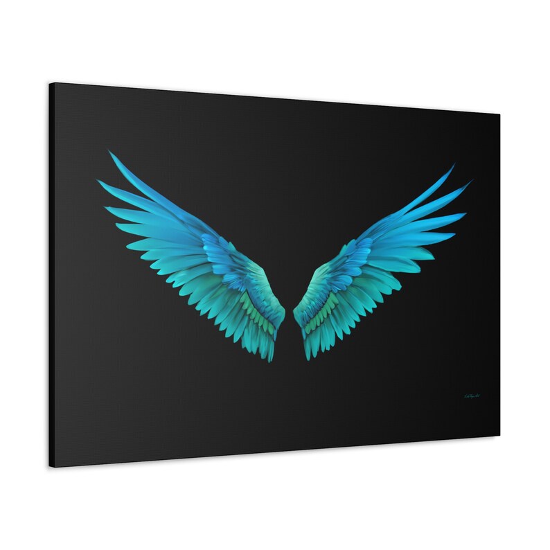Angel Wings, Turquoise, Spiritual, Wall Art, Wall Art Canvas, Wall Art ...