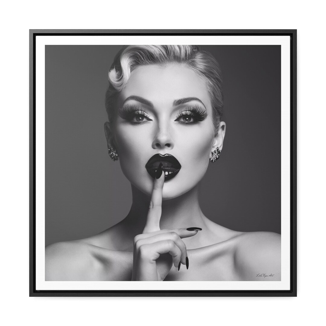 Glamorous Woman Portrait Canvas Art: Black & White Photography - Etsy
