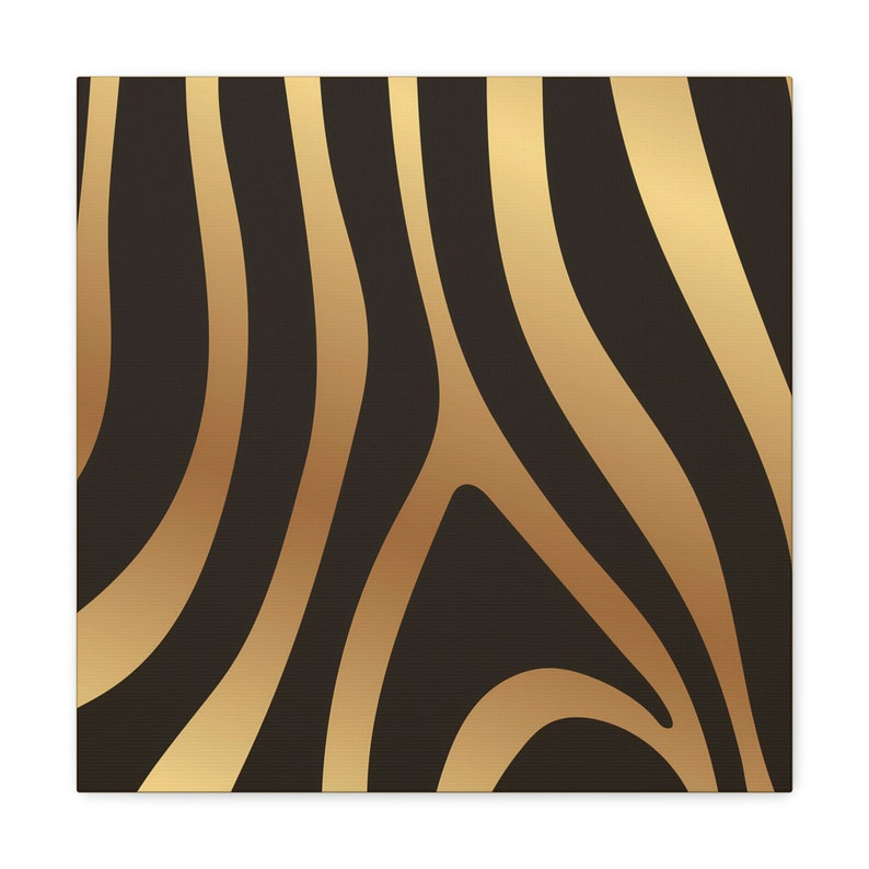 Brown and Gold Zebra Print: Modern Animal Wall Art Canvas - Etsy