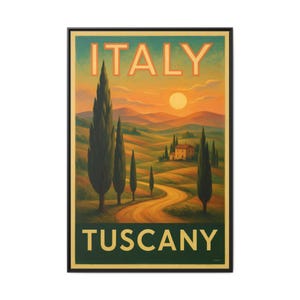 Tuscany Art Print, Vintage Wall Decor, Italian Landscape Artwork, Home ...