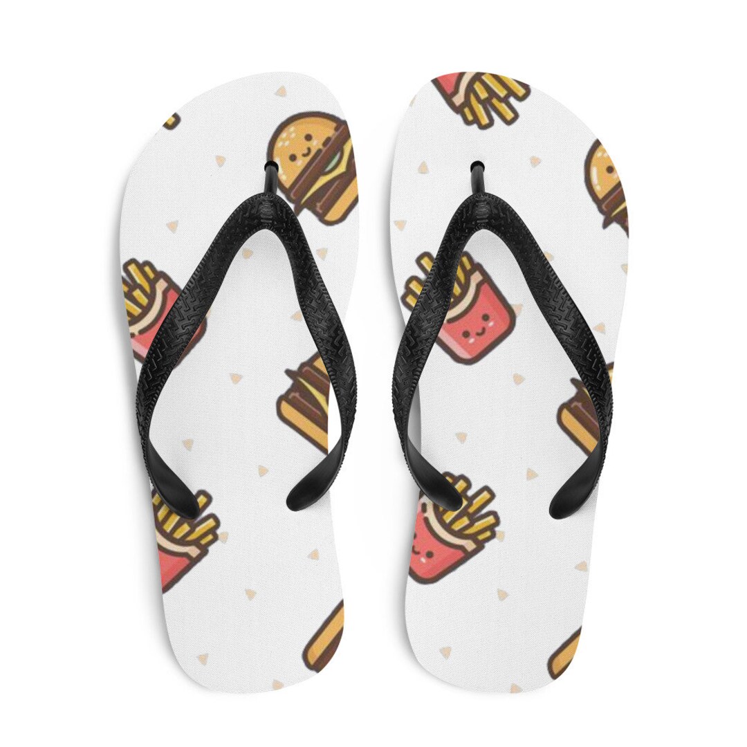 Cute Food Hamburguesas y papas fritas Chanclas de playa de verano ...