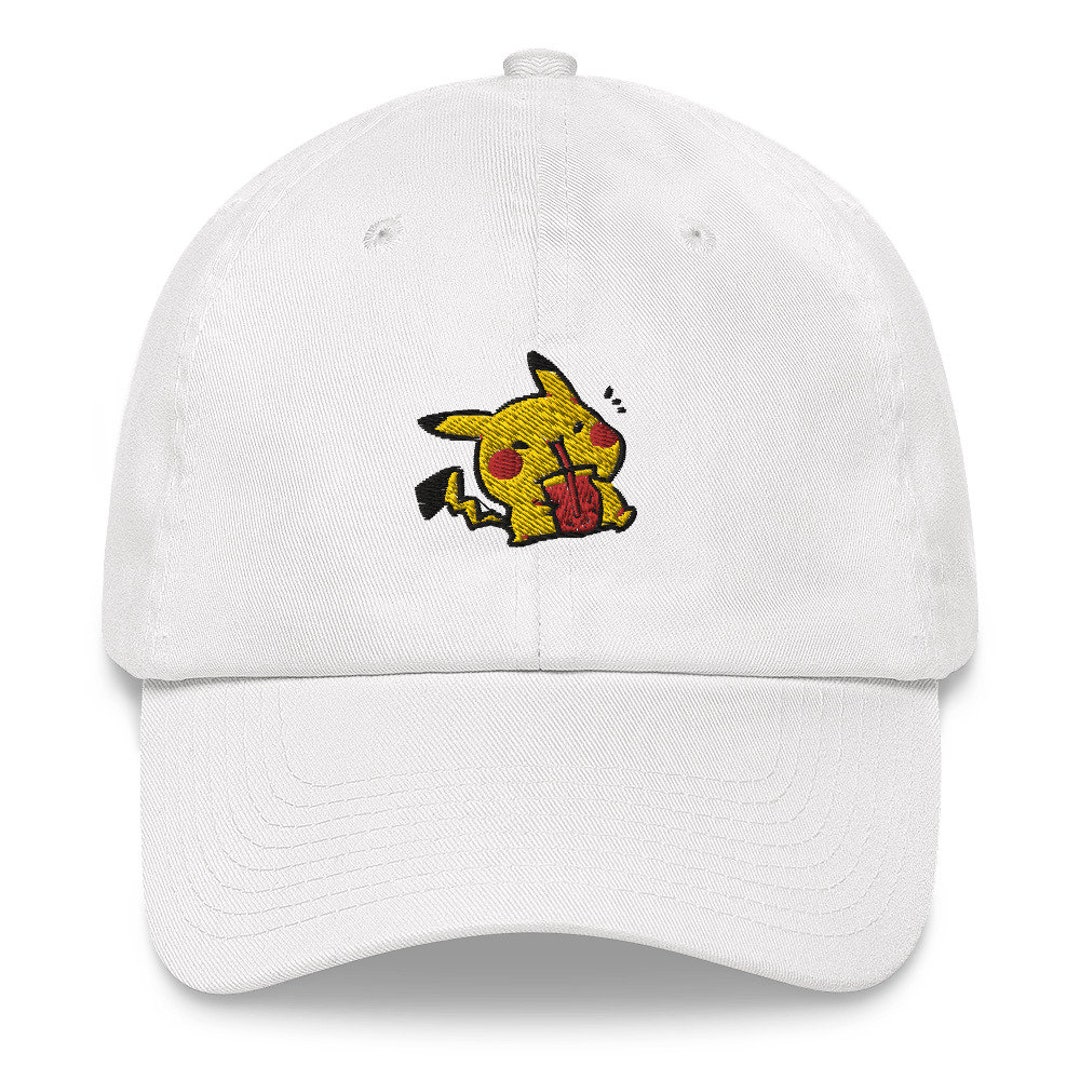Cute Pikachu Boba Cartoon White Unisex Baseball Hat - Etsy
