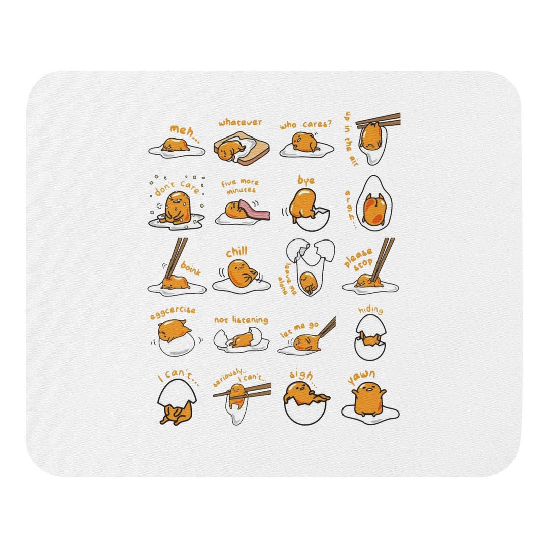 Cute Lazy Egg Gudetama Pattern Cartoon Mouse Pad - Etsy