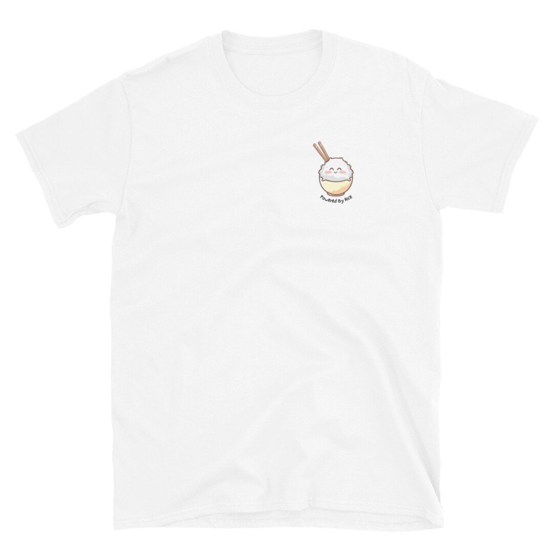 Cute Bowl of Rice "powered by Rice" White Short-sleeve Unisex T-shirt ...