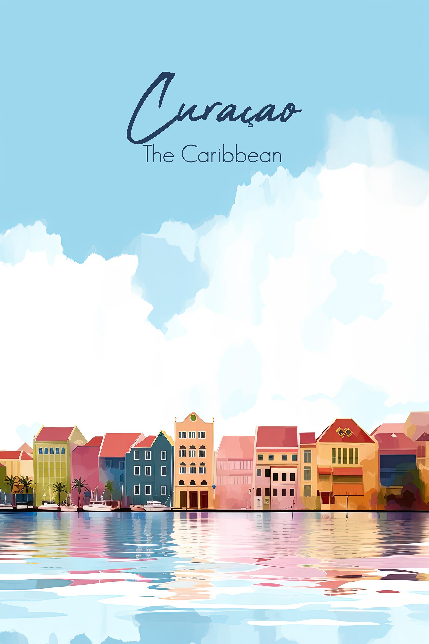 Curaçao Travel Poster, Digital Art Print, Travel Poster, Digital ...