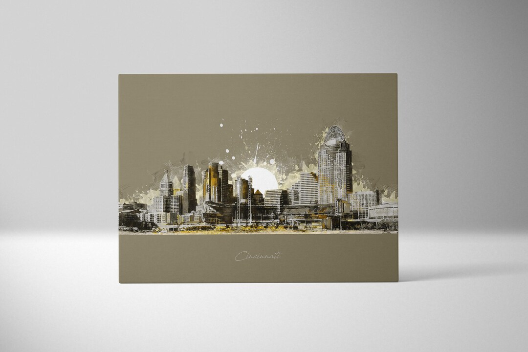 Cincinnati Skyline Art Print, Wall Art, Colorful Building Prints, City ...