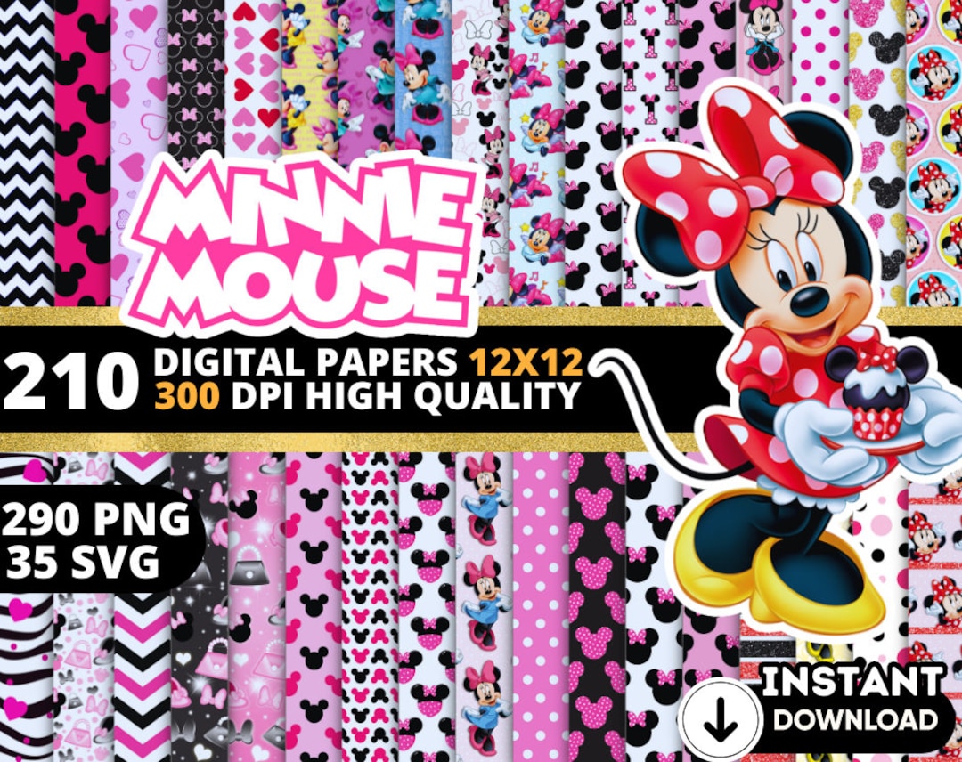 Minnie Digital Papers, Minnie Wallpers, Minnie Backgrounds, Minnie ...