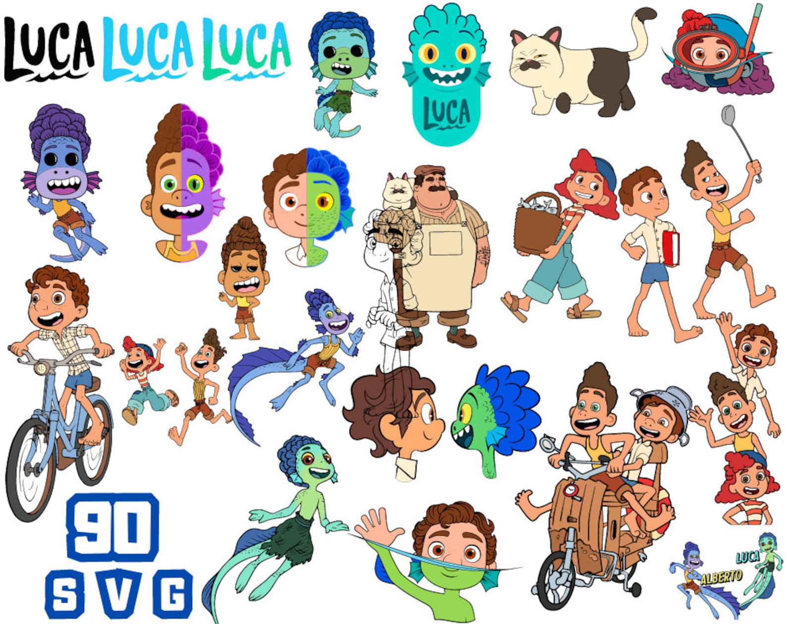 Luca Clipart Png Luca Svg Bundle Luca digital Download Luca - Etsy España