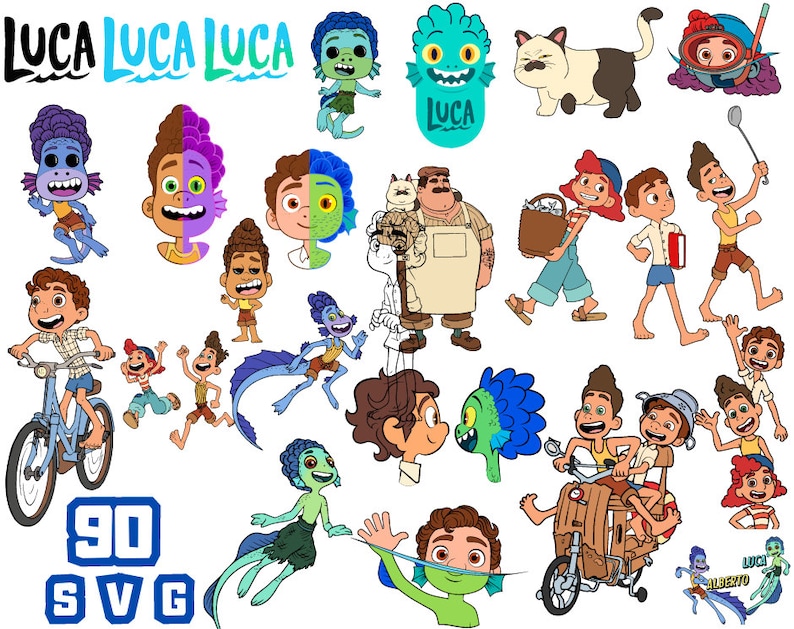 Luca Clipart Png Luca Svg Bundle Luca Digital Download Luca - Etsy