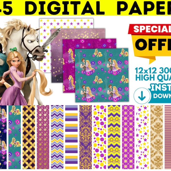 Tangled Digital Paper - Etsy