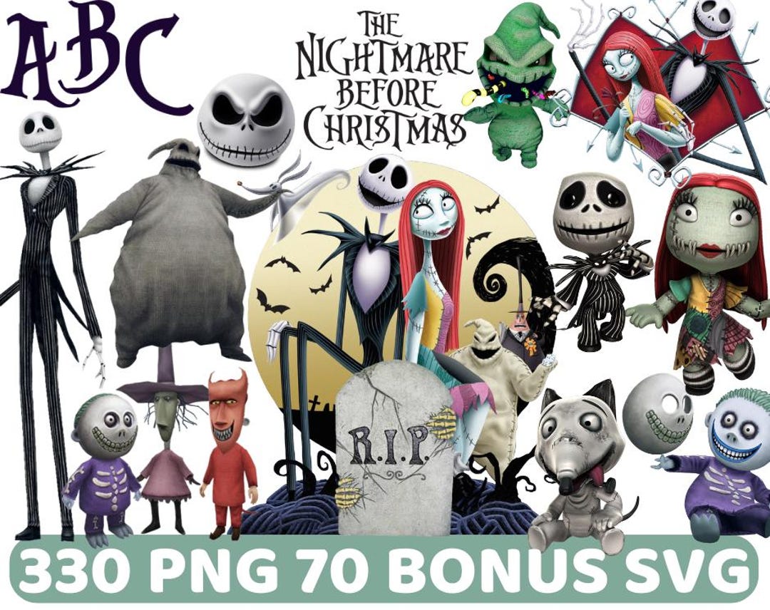 Nightmare Before Christmas Clipart Png & Svg, Nightmare Png Bundle ...