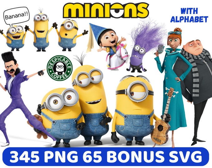 Minions Clipart Png, Minions Svg Bundle, Minions Stickers Logos ...