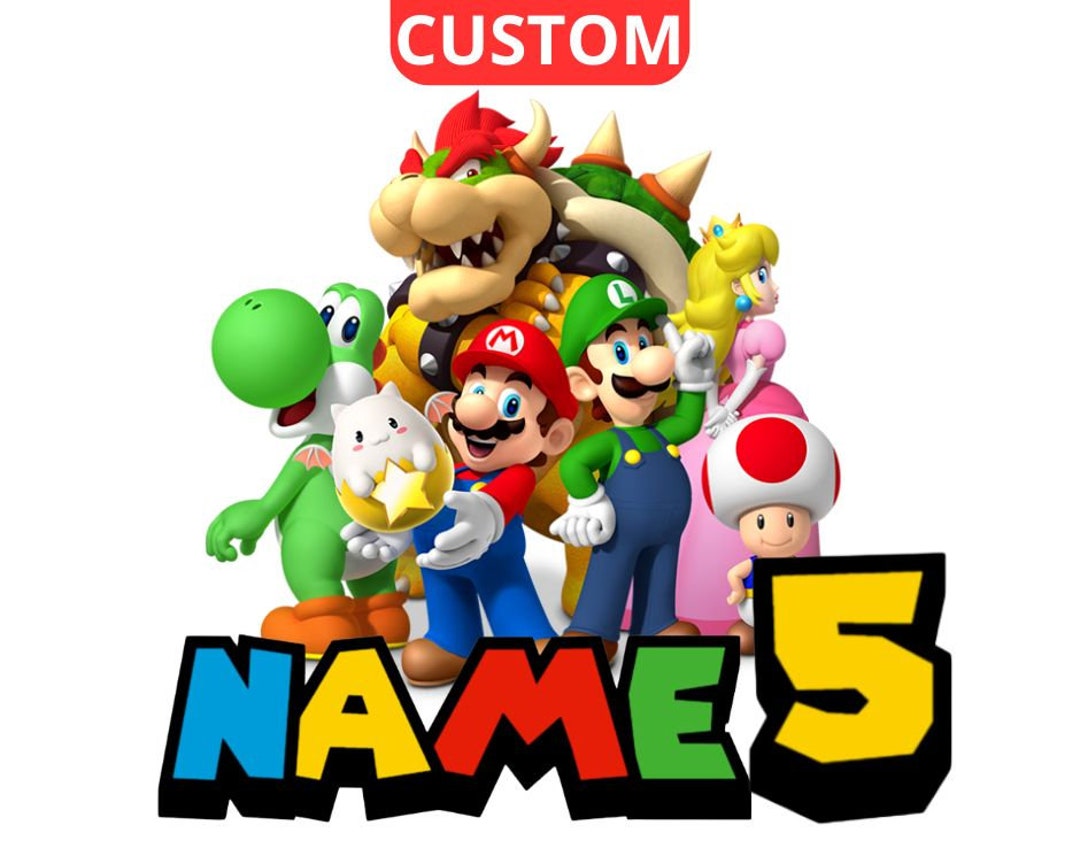Personalized Super Mario Custom PNG Logo, Super Mario Birthday, Mario ...