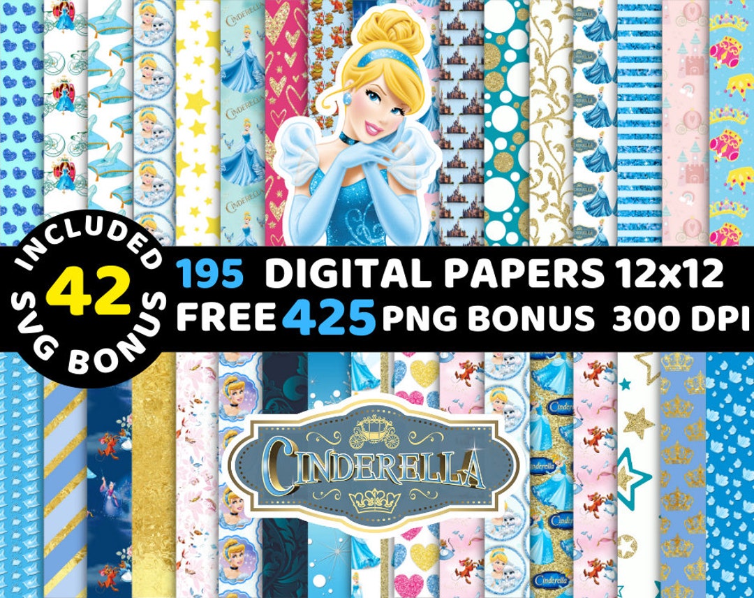 Cinderella Digital Papers, Cinderella Wallpers, Cinderella Backgrounds ...
