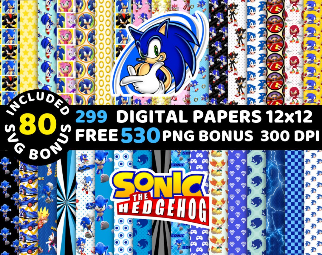 Sonic Digital Papers Sonic Wallpers Sonic Backgrounds Sonic - Etsy ...